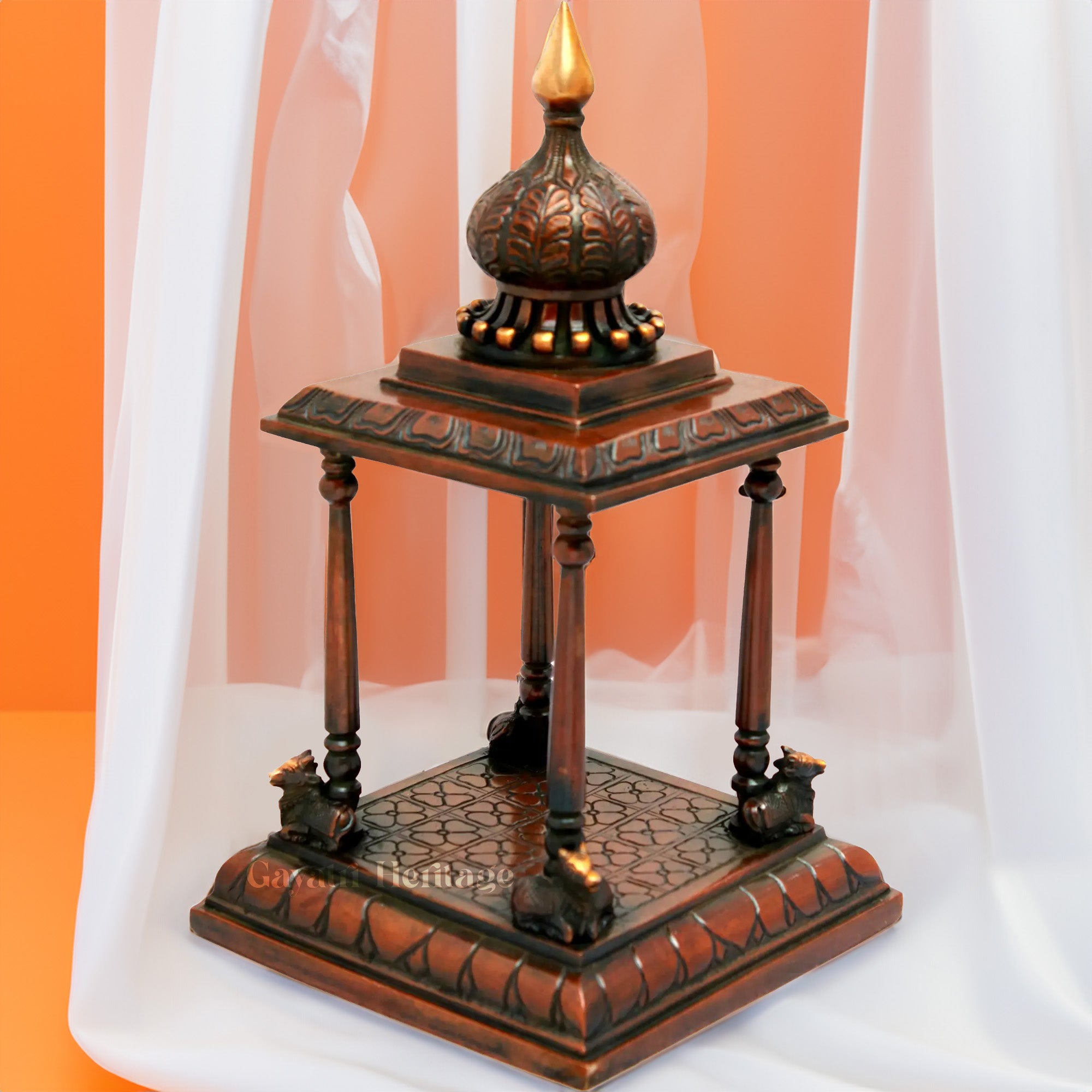 Brass Handmade Temple in Gold, Silver, & Brown – Divine Sanctuary | Ga ...